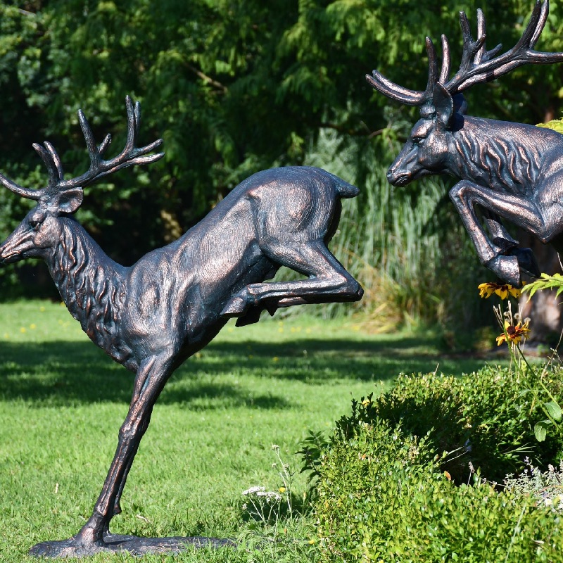 Leaping Stag & Landing Stag Pair - Garden Wonders UK