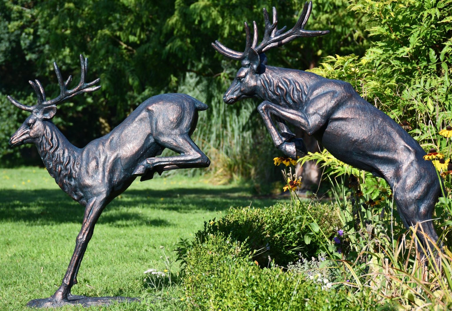 Leaping Stag & Landing Stag Pair - Garden Wonders UK Leaping Stag & Landing Stag Pair - Garden Wonders UK